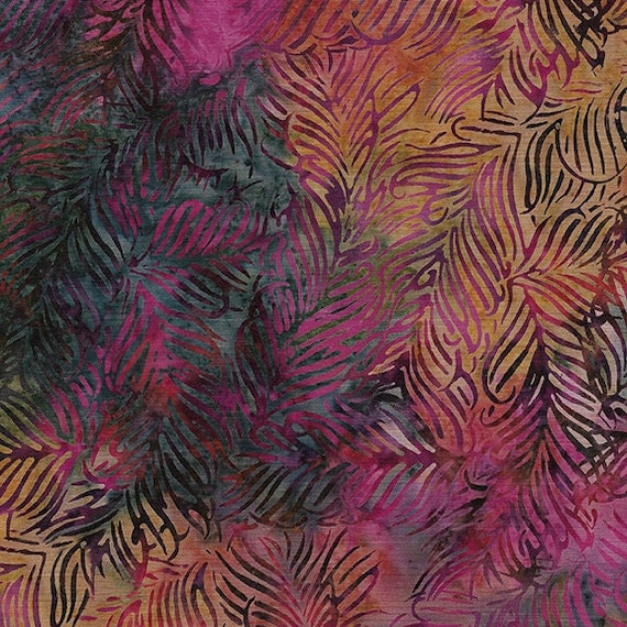 Island Batik Peacock Plumes Feather Mixed Berries Fall | Etsy