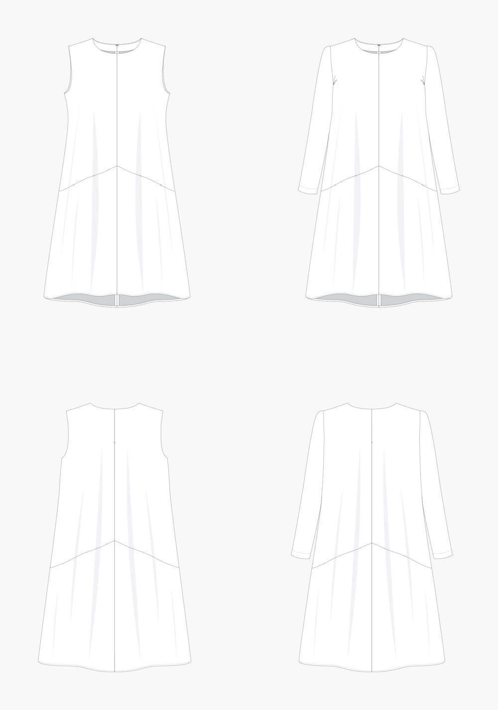 Farrow Dress PAPER Pattern, Grainline Studio, Sizes 0-18 and 14-30, A ...