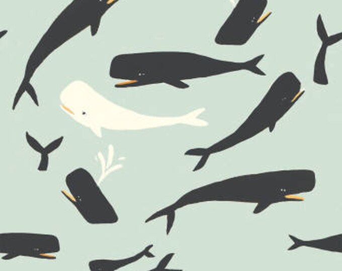 Saltwater by Emily Winfield Martin, Whales Sky, Ocean Fabric, Sea ...