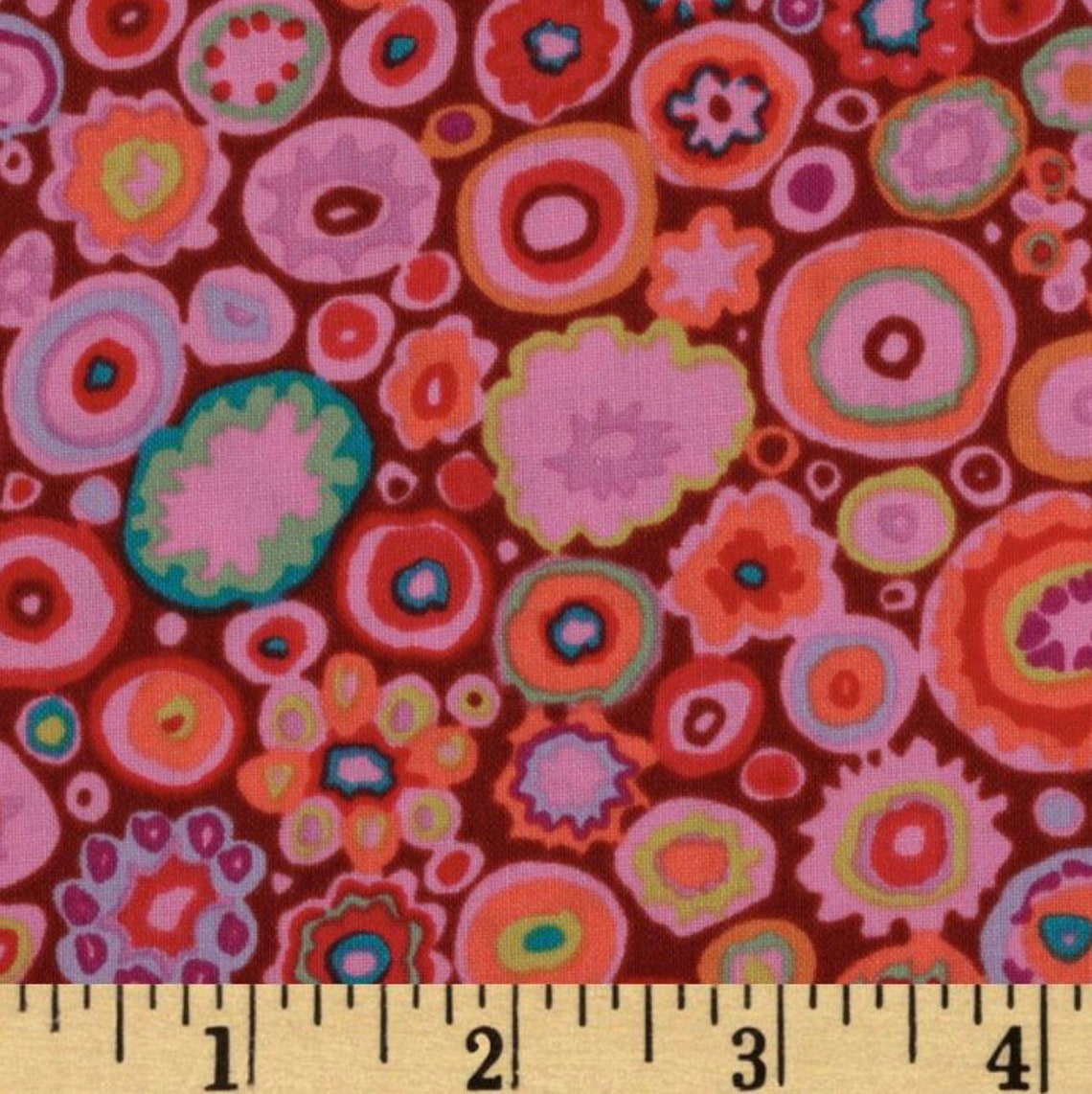 Kaffe Fassett Paperweight in Paprika Red and Pink Millefiore - Etsy