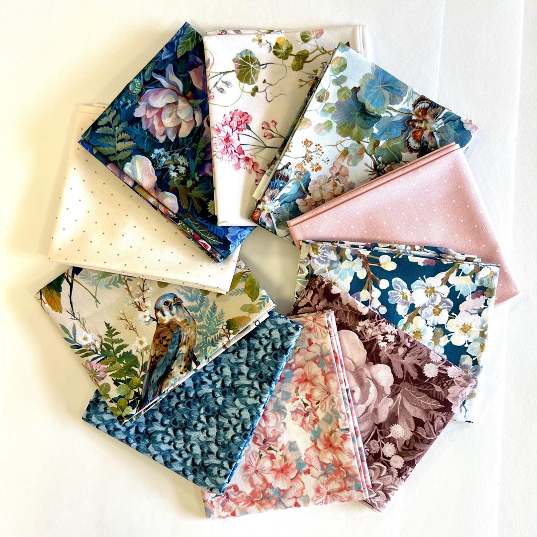 OOP Fat Quarter Bundle, Elegance, Clara Mcallister, Figo Fabrics, 10 ...