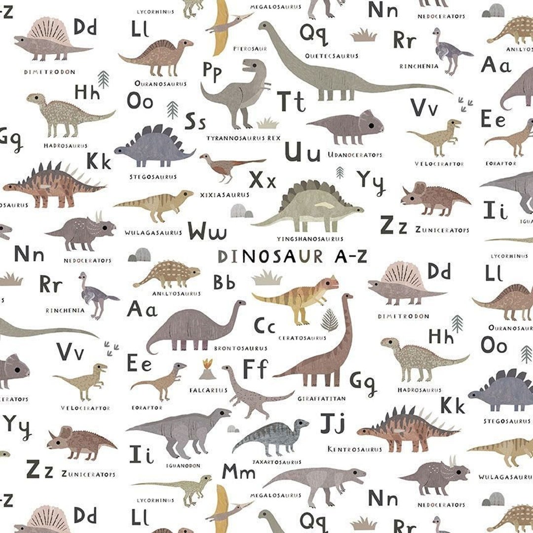 Dear Stella, Dinosaur Alphabet, D is for Dinosaur in White Sold by the ...