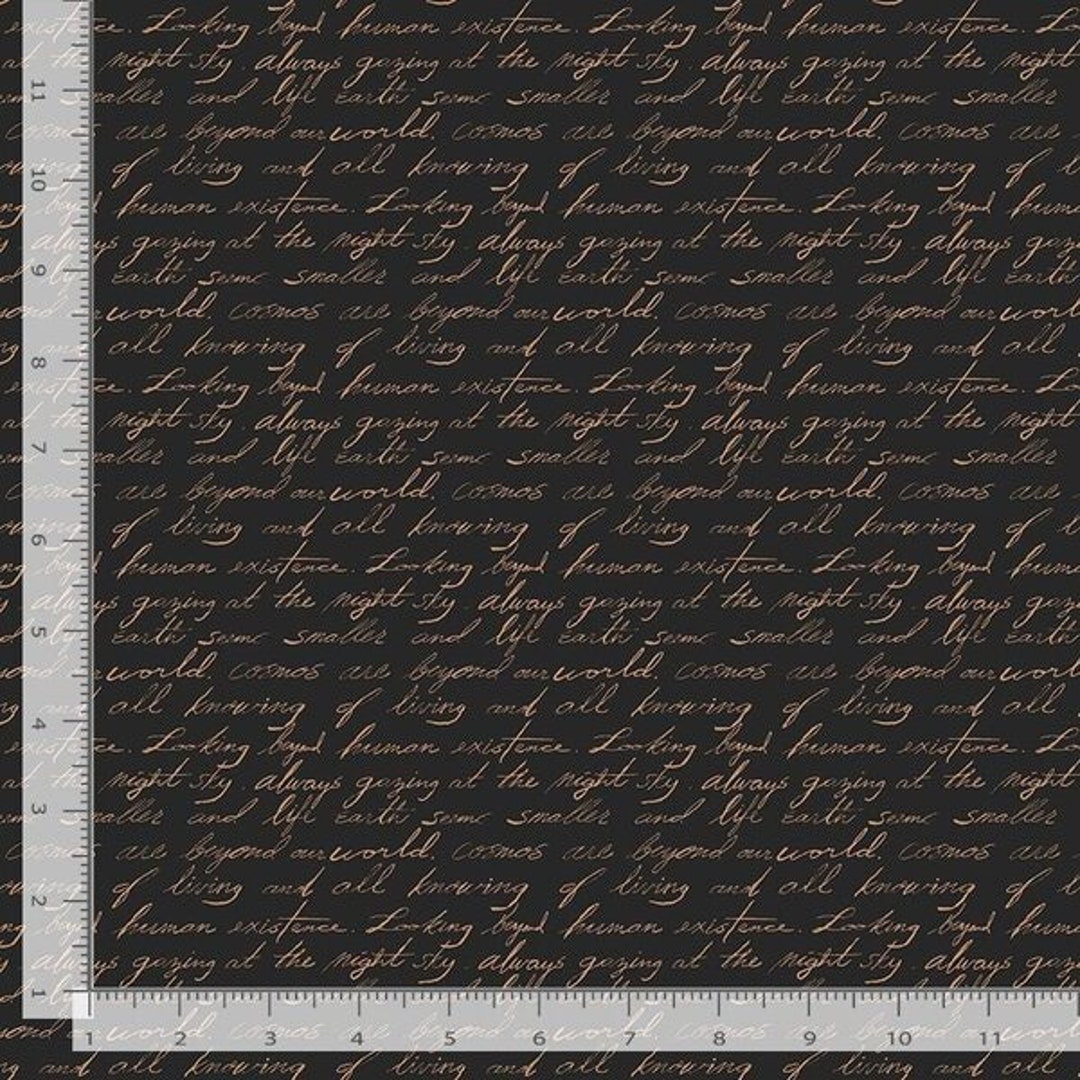 Dear Stella, La Luna, Rae Ritchie, Script, Peat, Sold by the HALF Yard ...