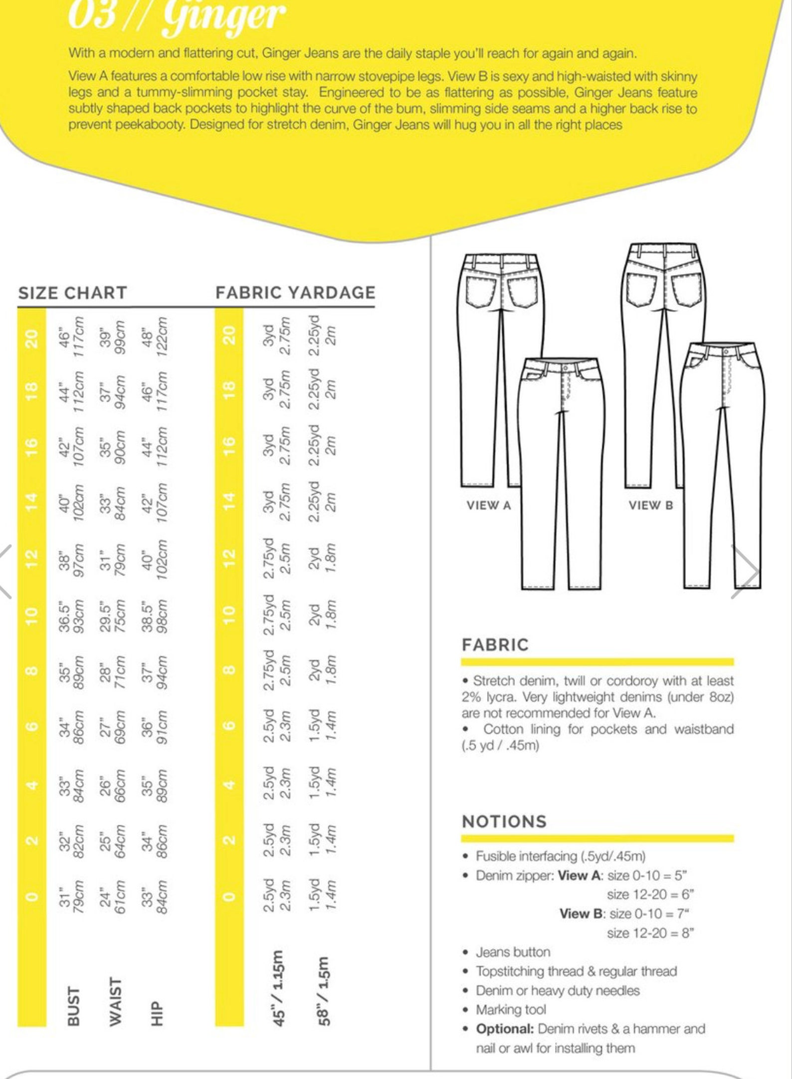 Ginger Closet Core Patterns Skinny Jeans Pattern Number 3 - Etsy Israel