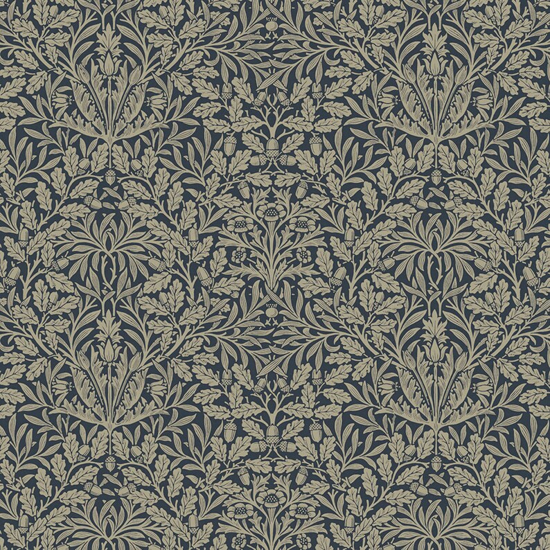 William Morris Pure Acorn in Ink Mineral Collection Free - Etsy