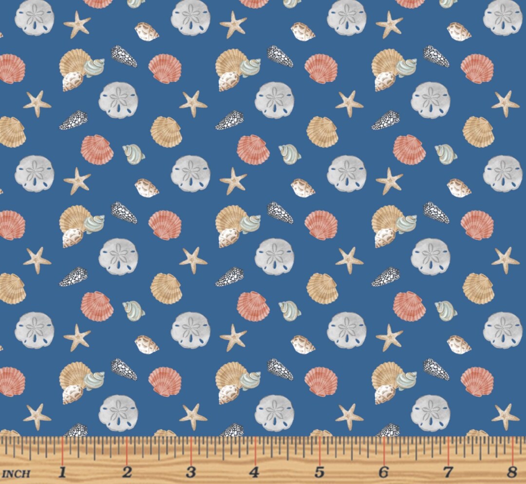 By the YARD!!! Benartex, ANESH 2024, Little Seashells Blue, All New ...