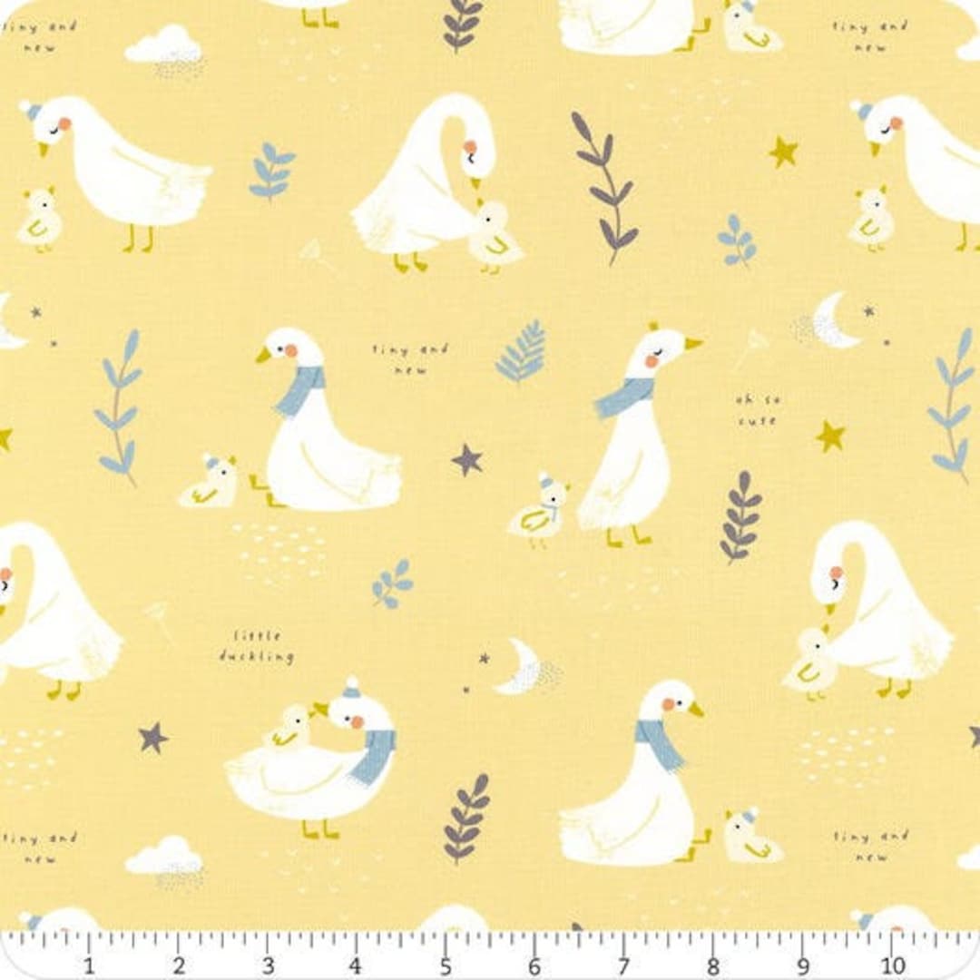 BY THE YARD Little Ducklings in Mustard, Paper Cloth, Moda Fabrics - Etsy