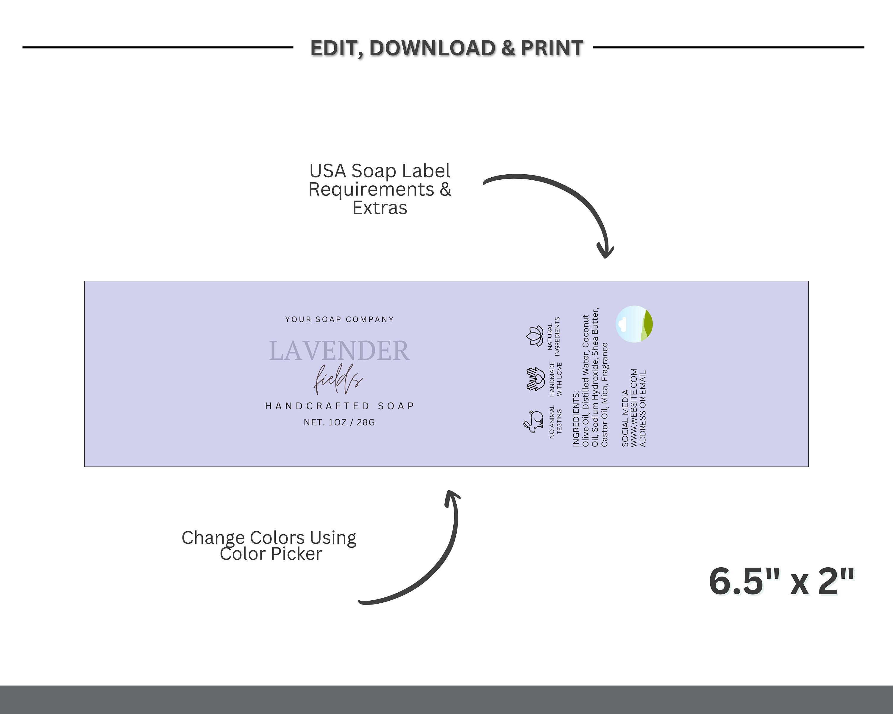 Simple Soap Band Label Template, Cigar Band Labels, Soap Packaging ...