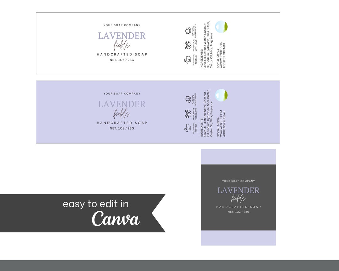 Simple Soap Band Label Template, Cigar Band Labels, Soap Packaging ...