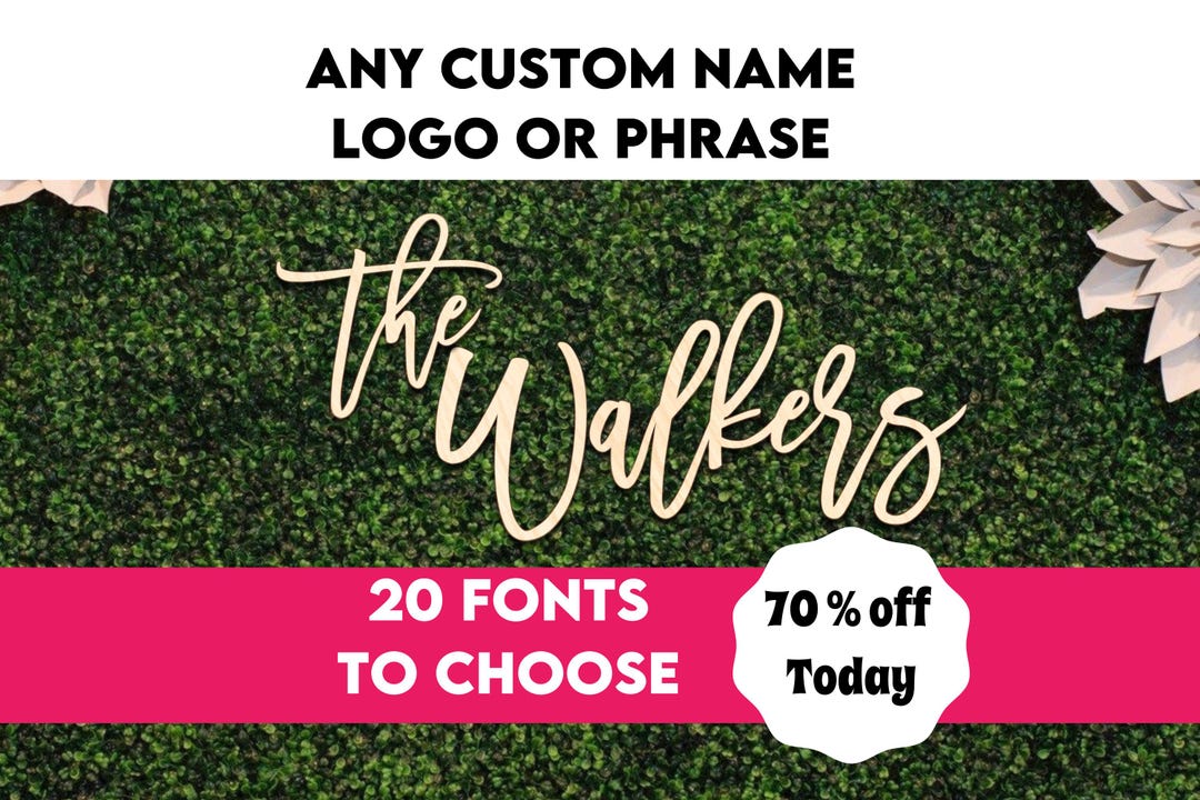 Wood Sign Cut Out - Last Name Wood Sign - Custom Wood Name Sign ...
