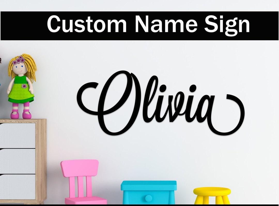 Wooden Name Sign 12" to 46" Wide! - Custom Name Sign - Nursery Decor ...