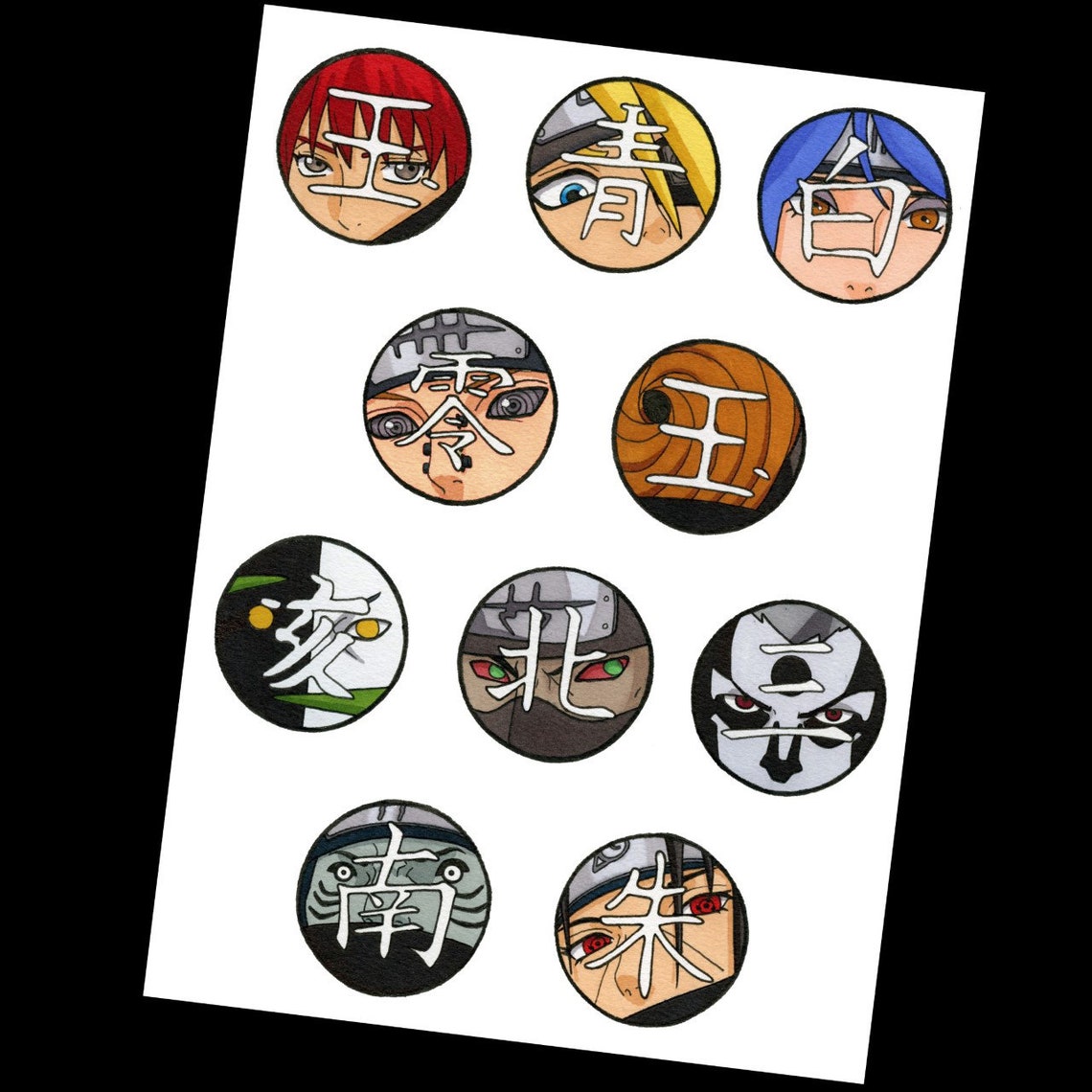 Akatsuki Ring Symbols Stickers | Etsy