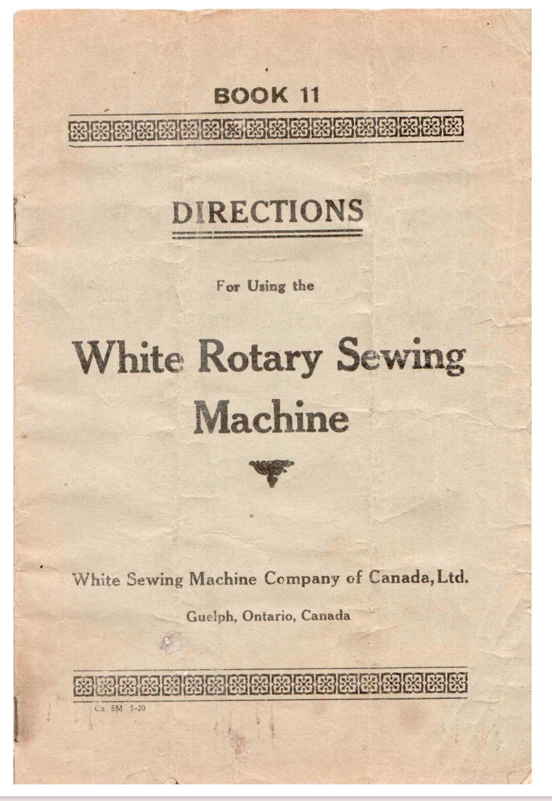 Vintage White Rotary Sewing Machine Manual PDF | Antique Sewing Guide ...