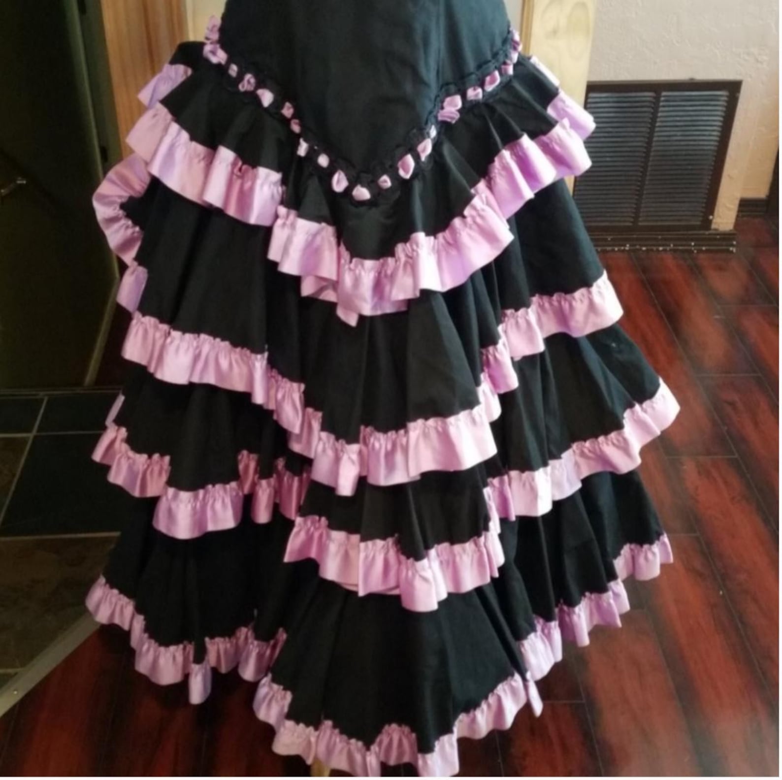 Vintage 1980s Handmade Flamenco Dress | Polka Dot Ruffle Dress | Retro ...