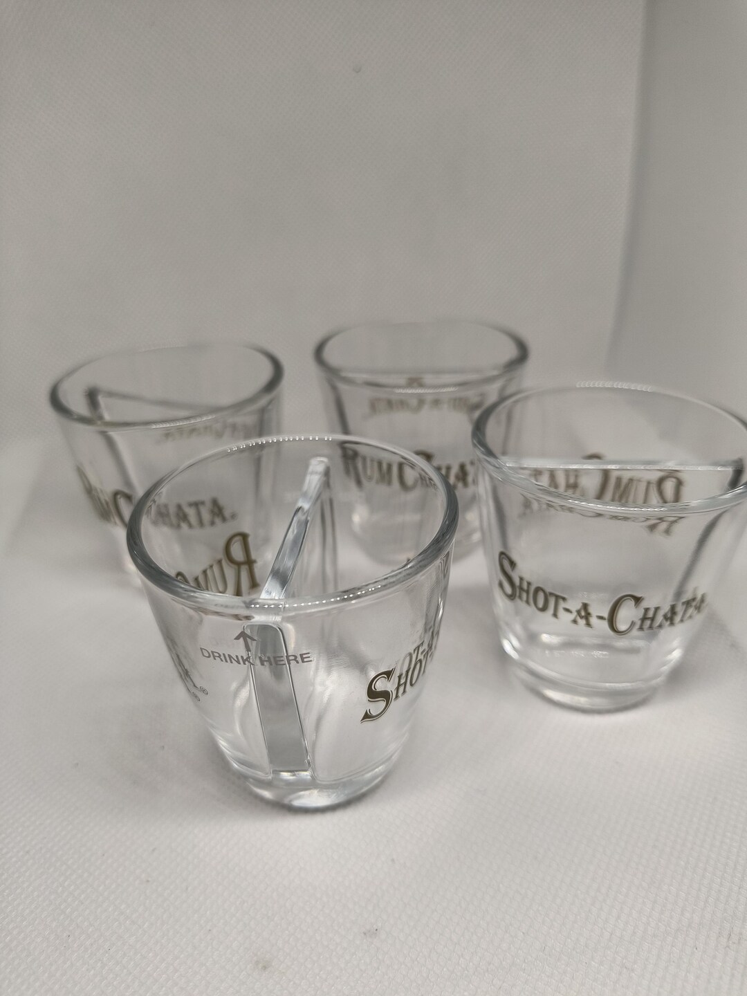 Set of 4 Shot Glasses, Rum Chata Limited Edition Rum Bacardi Shot-a ...