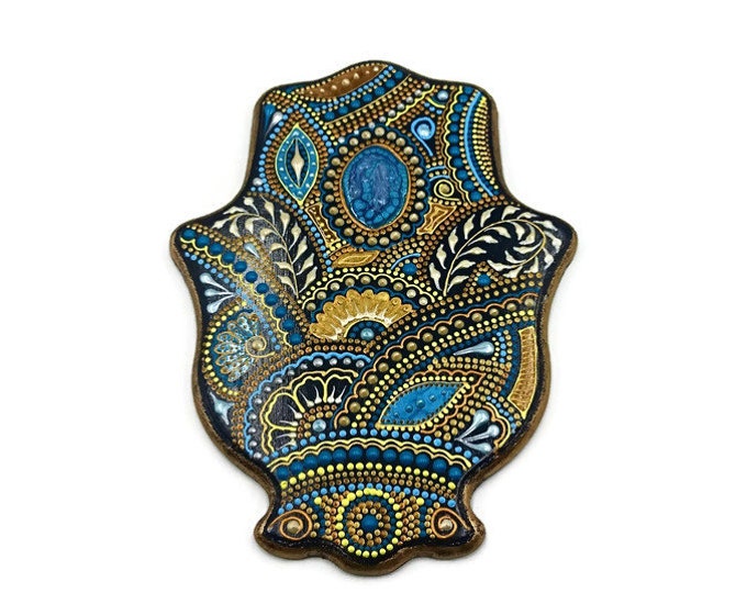 Hamsa Wall Art Painted Hamsa Wall Decor Hanging Judaica Hamsa - Etsy