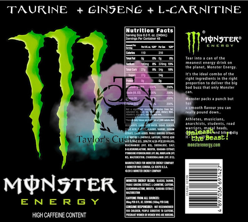 Monster Energy Can Sublimation Tumbler Wrap Files Jpg Png - Etsy UK