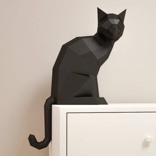 Papercraft Cat Paper Craft 3D Model Kitten PDF Template - Etsy Canada