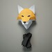 DIY paper Fox with paws polygonal animal trophy papercraft | Etsy