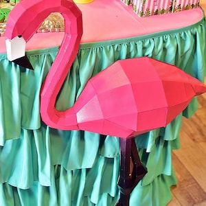 Papercraft Flamingo, 3D Paper Craft Model, DIY Paper Sculpture, Wall ...