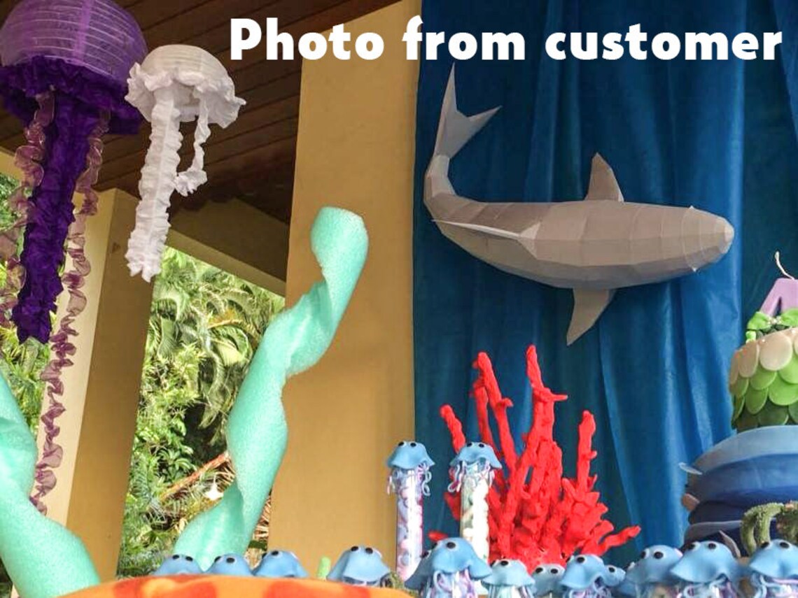 Wall-mount Paper Shark XXL Home Decor Low Poly Paper - Etsy