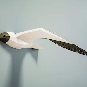 Papercraft Gull 3D Sculpture, DIY Paper Craft Template, Seagull Origami ...