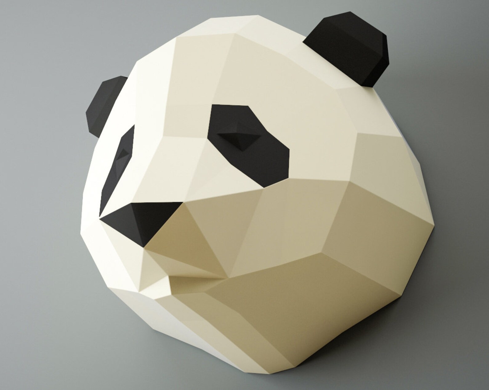 Papercraft Panda Head Paper Craft 3D Animal Trophy DIY Kit - Etsy