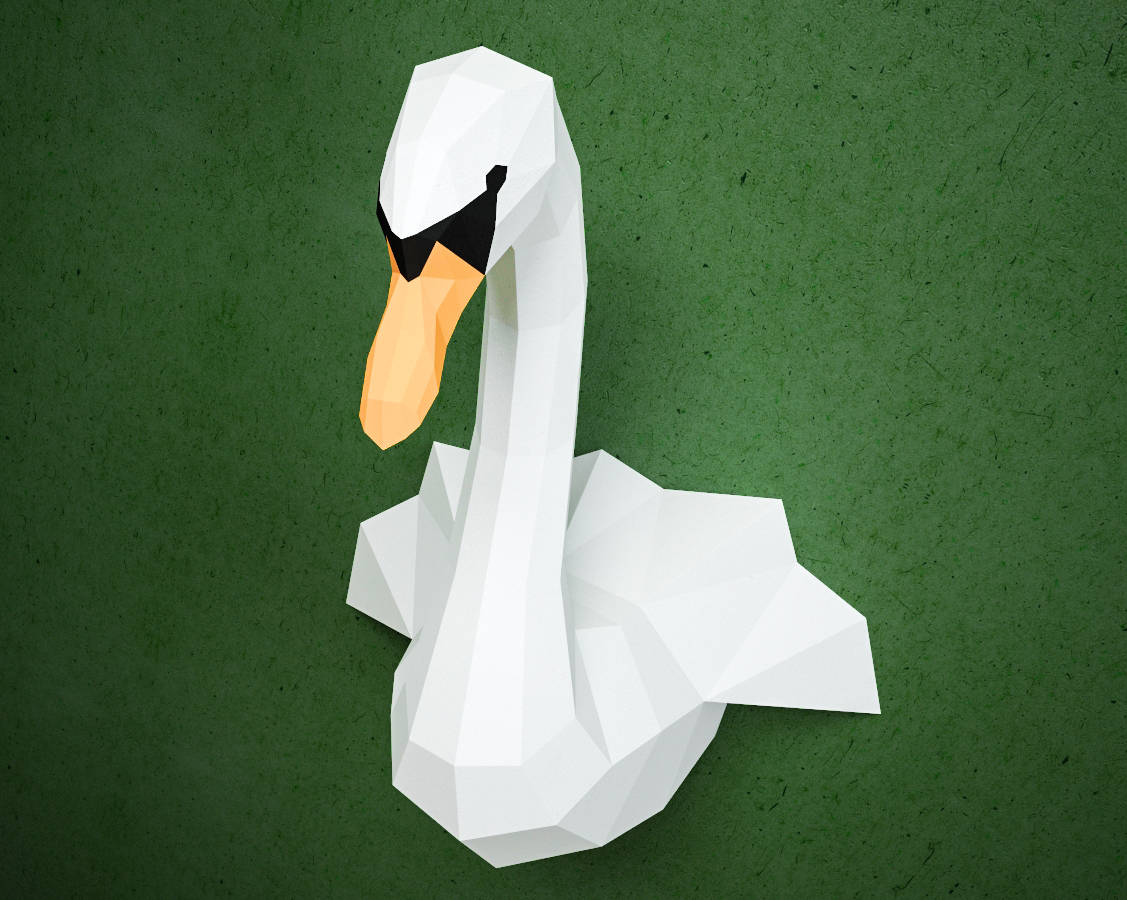 Papercraft Swan DIY Paper Craft Model PDF Template Kit Low - Etsy Canada