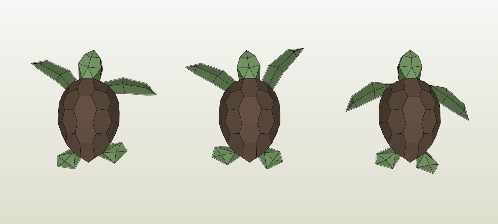 Papercraft Turtles Paper Craft Turtle Model Tortoise PDF | Etsy