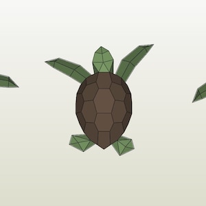 Papercraft Turtles, Paper Craft Turtle Model, Tortoise PDF Template, 3D ...