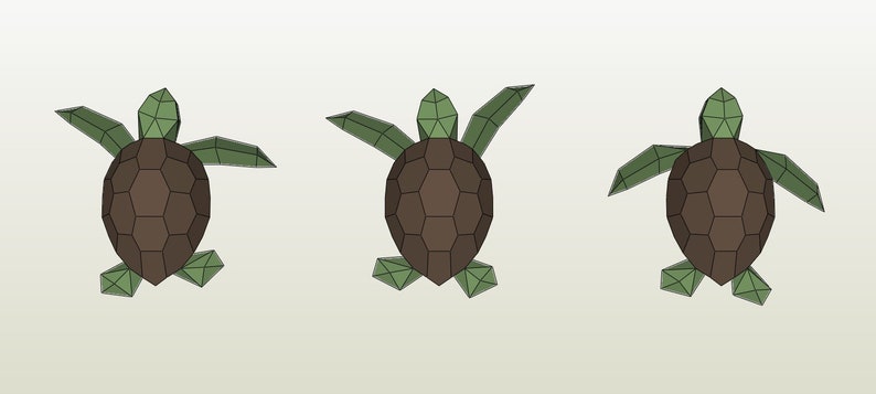 Papercraft Turtles Paper Craft Turtle Model Tortoise PDF - Etsy