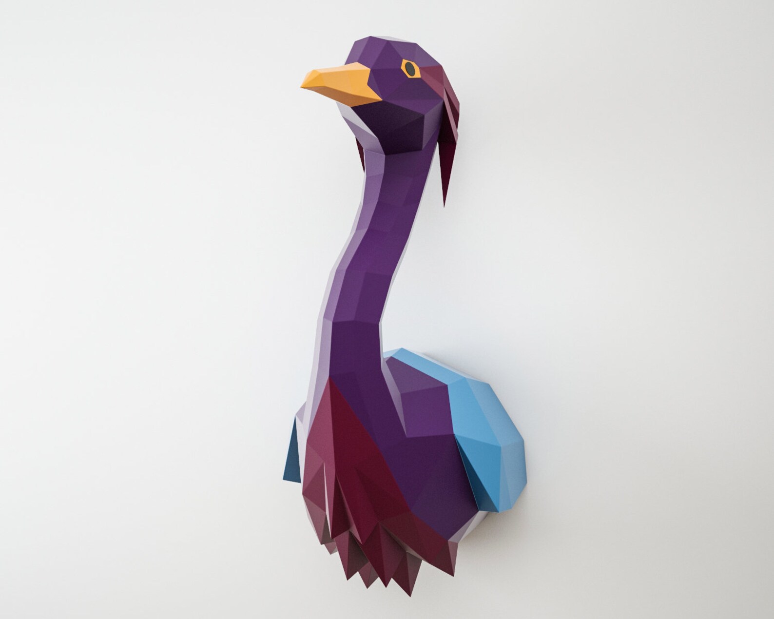 Papercraft Blue Heron, Paper Craft Model Egret, Template Stork, Low ...