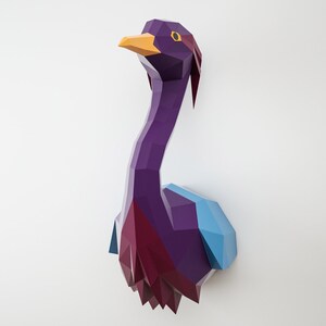 Papercraft Blue Heron, Paper Craft Model Egret, Template Stork, Low ...