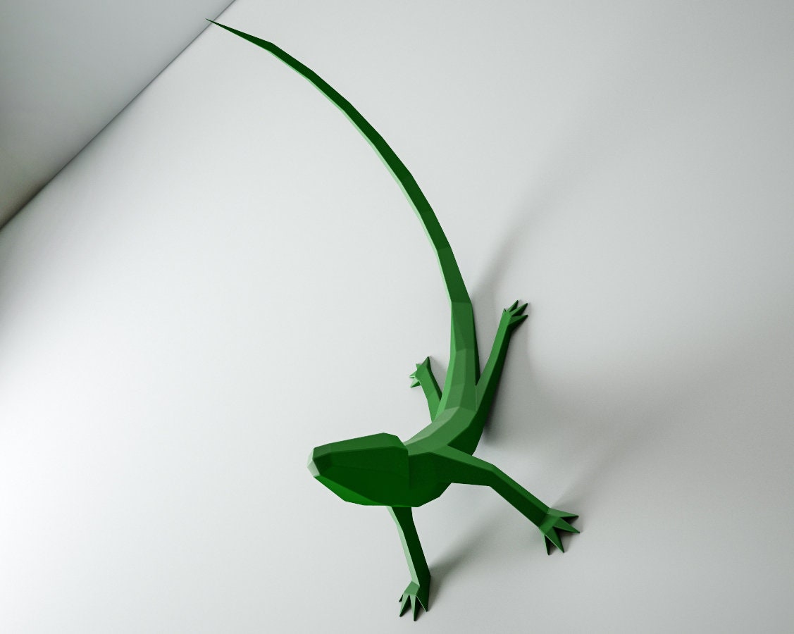 Papercraft Lizard, 3D Paper Craft Lacertian, Papercraft PDF Template ...