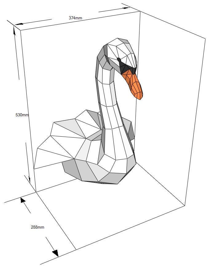 Papercraft Swan DIY Paper Craft Model PDF Template Kit Low | Etsy UK