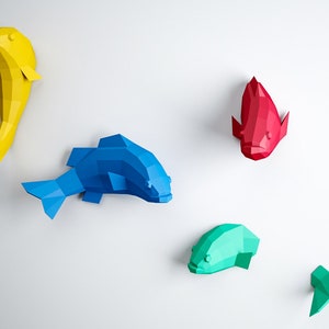 Papercraft 3D Fish, Origami Paper Craft, Paper Sculpture 3D Puzzle, DIY ...