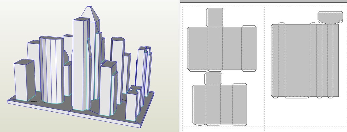 Papercraft New York City, 3D Paper Craft Buildings, PDF Printable Paper ...