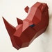 Paper Craft Rhinoceros Head, Low Poly Pattern, Papercraft Model Animals ...