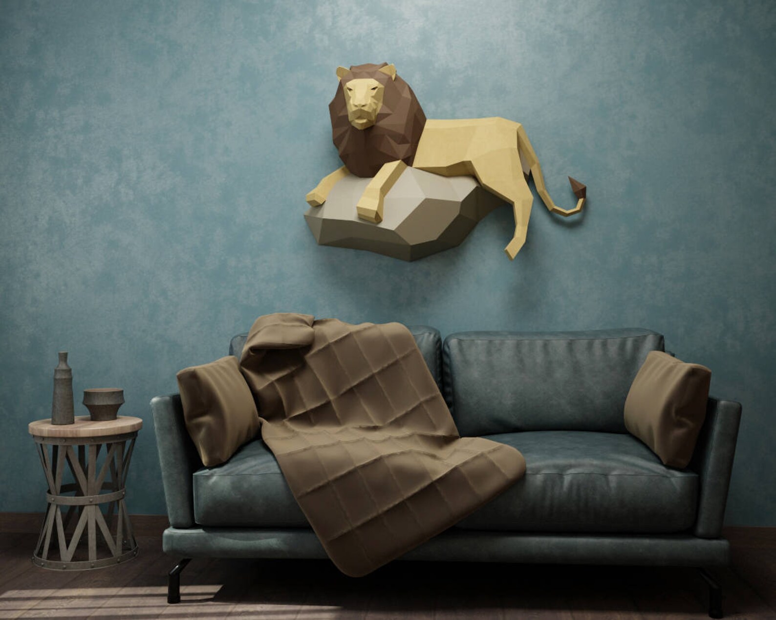 Papercraft Lion, 3D Paper Model, PDF Paper Craft Template, Low Poly Leo ...
