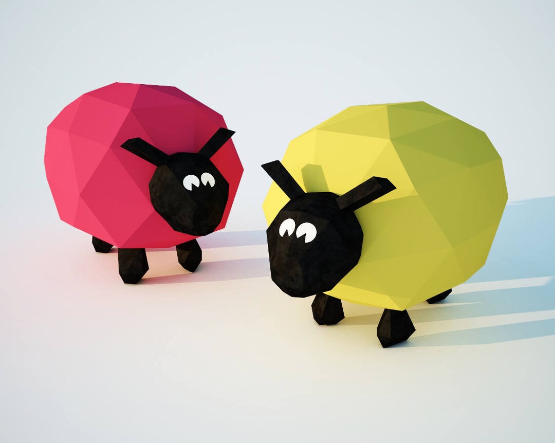 Papercraft Sheep, Paper Model Lamb, 3D Low Poly Sculpture Ram, PDF ...