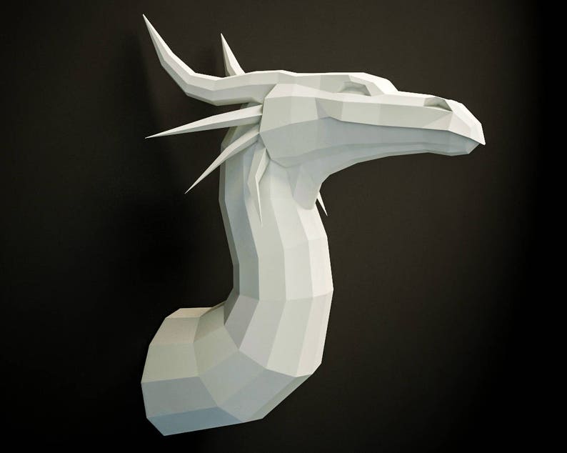 Papercraft Dragon 3D, DIY Paper Craft Project, Sculpture Home Decor ...