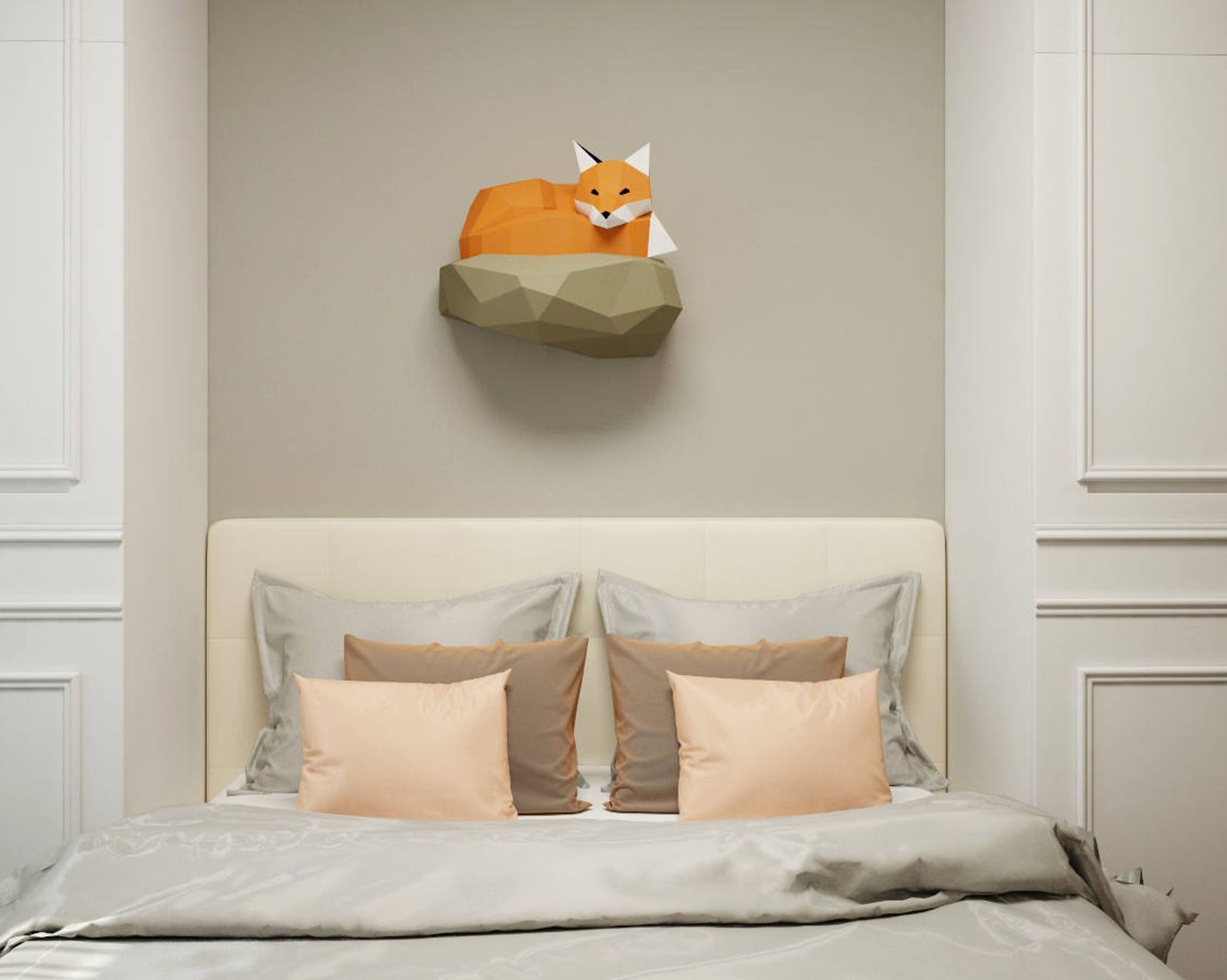 Papercraft Fox on Rock, Paper Model, 3d Paper Craft, Paper Sculpture ...