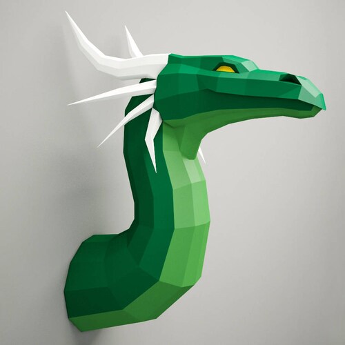 Dragon DIY Papercraft PDF Template 3d Sculpture - Etsy