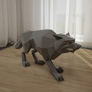 Paper Craft Wolf, DIY Paper Sculpture, Paper Model Gift, 3D Paper Craft ...