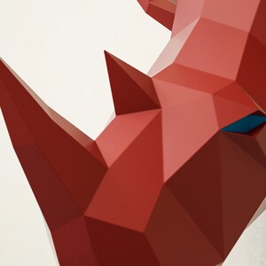 Paper Craft Rhinoceros Head, Low Poly Pattern, Papercraft Model Animals ...