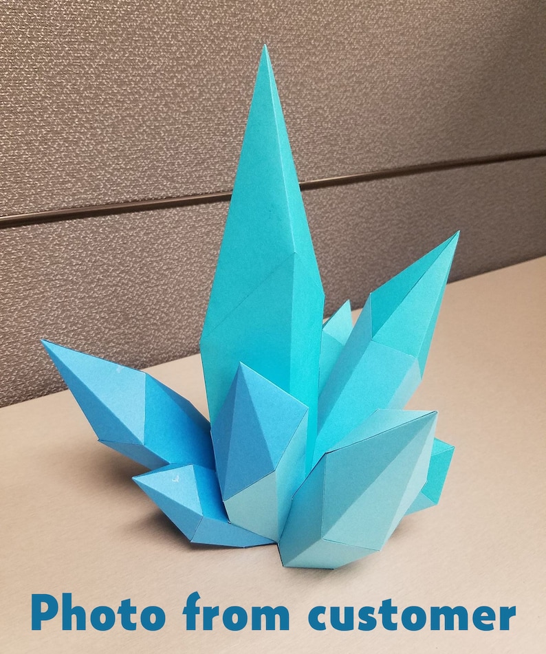DIY Paper Craft Crystal, 3D Papercraft Model, PDF Template, Low Poly ...