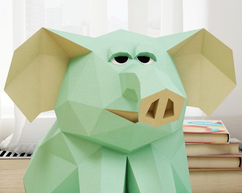 Papercraft Elephant, 3D Paper Craft Toy, DIY Paper Project, PDF ...