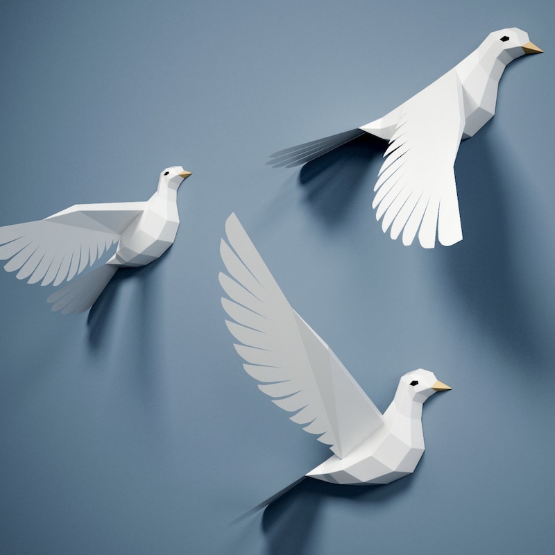3d Dove Paper - Etsy