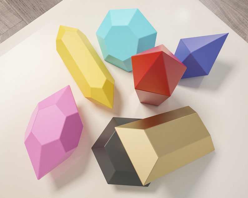 Papercraft Gems Paper Craft Jewel Crystal PDF Template - Etsy