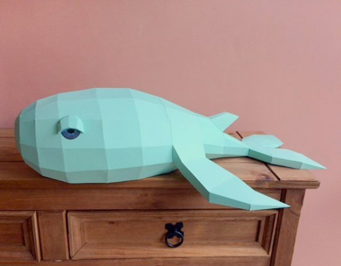 Papercraft Whale DIY Paper Project 3D Paper Model PDF | Etsy